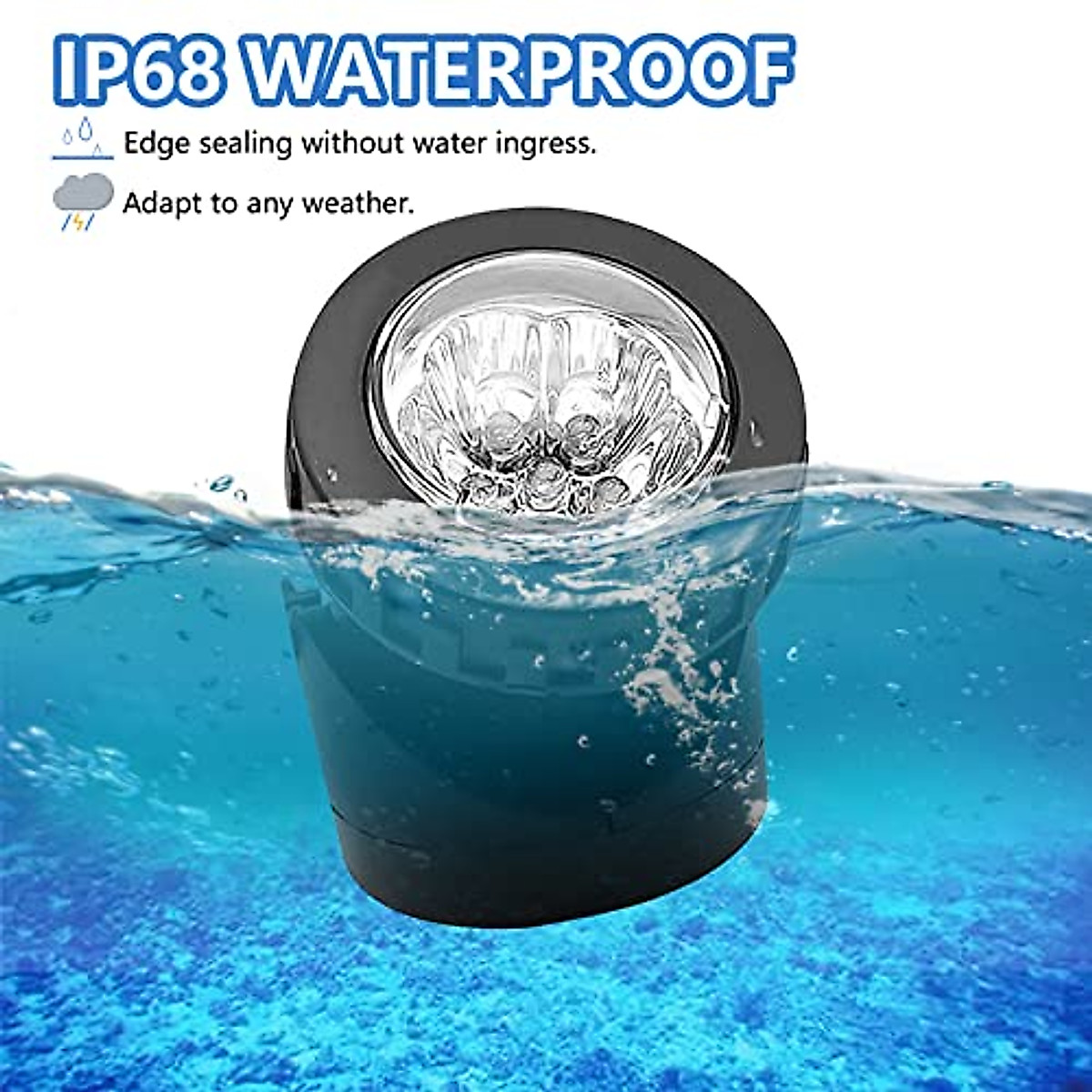 AVEKI Solar Pond Spotlights, 12 LED Solar Underwater Lights with Dual Head Waterproof Submarine Landscape Spotlight Security Lighting for Outdoor Patio Ganden Fountain Pond