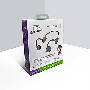 myFirst Bone Conduction Headphone Wireless - Open Ear Design Official Headphones with Bluetooth Wireless IPX6 Flexible Waterproof for Kids/Adults (Gray)