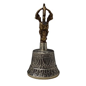 Zap Impex Tibetan Hand Bell Meditation & Prayer Bells Dorje Vajra 4 Inch