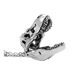 Controse Dinosaur Necklace Mini T-Rex Skull Pendant 316L Stainless Steel