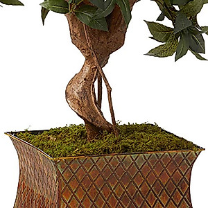 Nearly Natural 4.5’ Sweet Bay Double Topiary Artificial Tree, Green