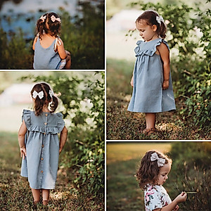 Baby Girl Hair Clips Bows Barrettes 10 Pack Fully Lined Alligator Clip 3.4 Inch Hair Accessories for Little Girls Toddler Kids Children