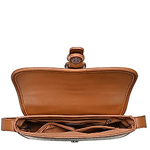 Vegan Leather Rattan Straw Y2K Retro Shoulder Bag Tote Purse Clutch (Tan)