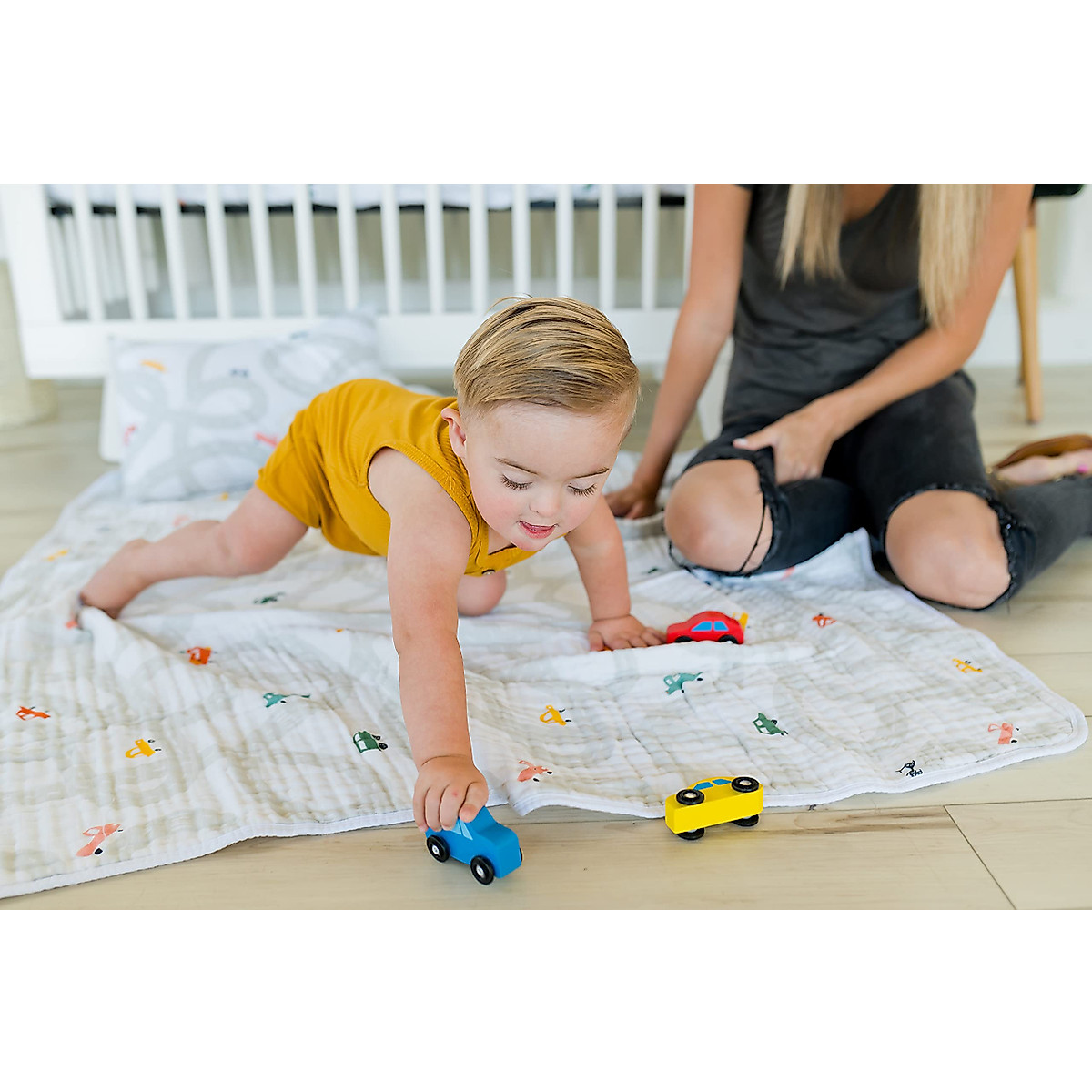 ADDISON BELLE – 2 Pack Swaddle Blanket – 100% Muslin Cotton Newborn Swaddle for Baby Boy/Girl – Soft Lightweight Baby Wrap + Receiving Blanket – Unisex – 47” x 47” (Cars+Trains)