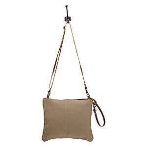 Myra Bag Merino Upcycled Canvas & Cowhide Leather Crossbody Bag S-1607