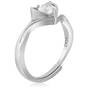 Edil Fantas Cute Heart Zircon Rings, Engagement Ring, Wedding & Anniversary Ring, 1Ct S925 Adjustable Wedding Band Gift for Women(Cute Heart)