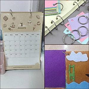 Loose Leaf Binder Rings 1-Inch（100 Pack） Office Book Rings, Nickel Plated Steel Binder Rings, Key Rings, Metal Book Rings, for School，Sliver