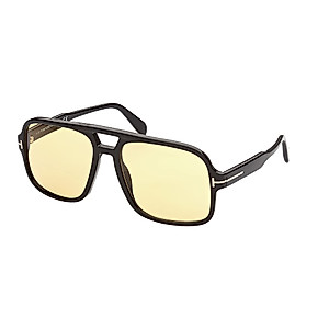 Tom Ford FALCONER-02 FT0884 Shiny Black/Brown Yellow 60/18/140 unisex Sunglasses