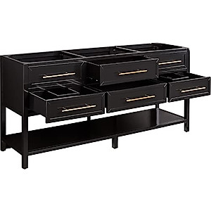 Signature Hardware 953330-72-RUMB-0 Robertson 72" Free Standing Double Vanity Cabinet Set with Mahogany Cabinet, Vanity Top and Rectangular Undermount Sinks - No Faucet Holes