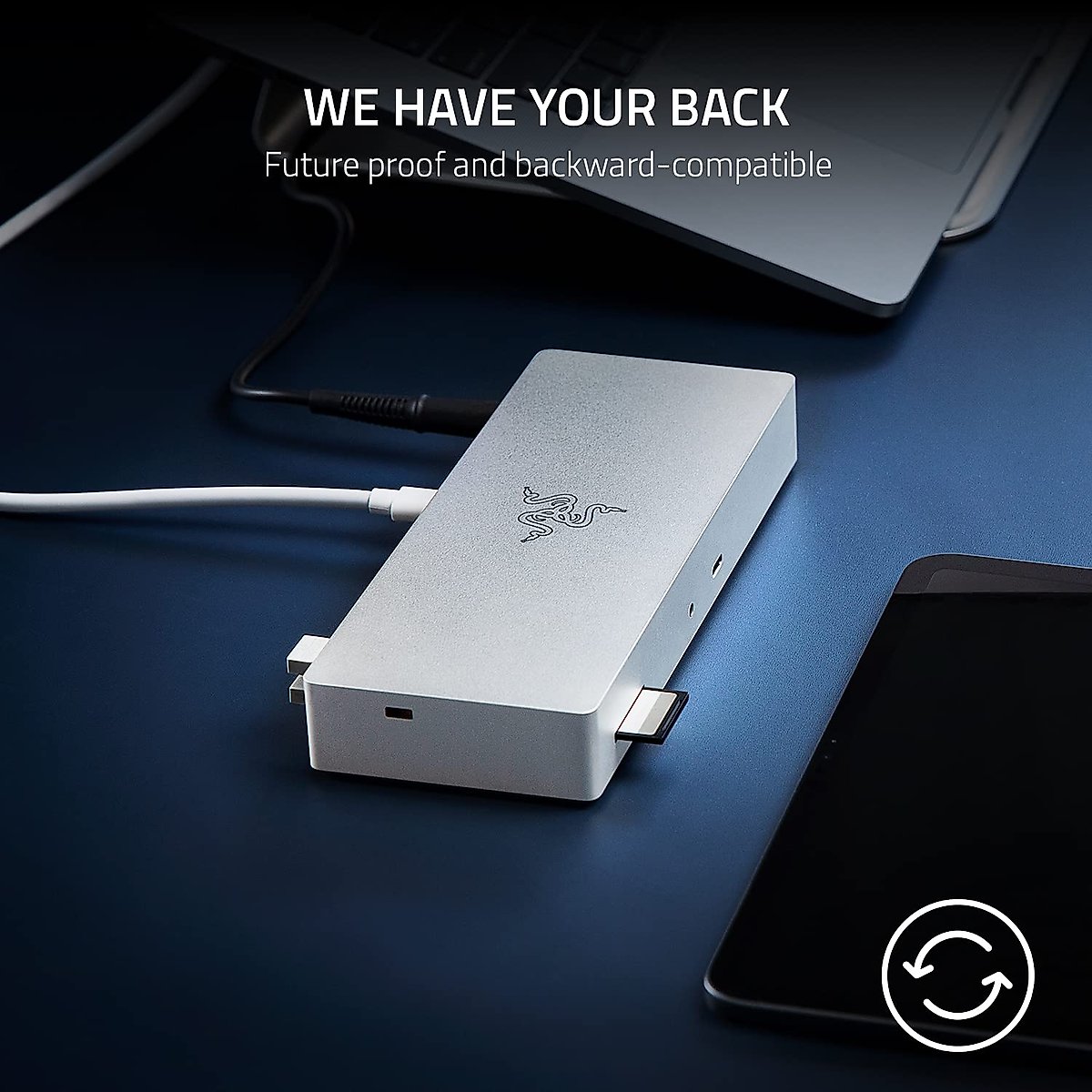 Razer Thunderbolt 4 Dock: 10 Ports in 1 - Dual 4K or Single 8K Output - USB A and C Hub, 2.5 GbE Thunderbolt 3, Mac, and PC Compatible - Thunderbolt 4 Certified - Passthrough Charging - Mercury White