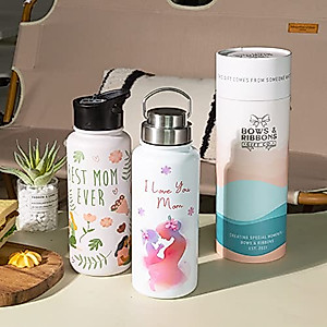 Gifts For Mom From Daughter, 32 Oz Insulated Water Bottle With Two Lids, Mom Birthday Gifts From Daughter, Birthday Gifts For Mom, Mom Gifts From Daughters, Mother Daughter Gift, Best Mom Ever Gifts