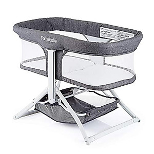 Pamo Babe 2in1 Bassinet Quick Foldable Travel Crib Portable Rocking Bassinet（Grey）