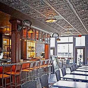 From Plain To Beautiful In Hours DCT10 Milan PVC 2' x 2' Lay-in or Glue-up Ceiling Tile (Covers / 40 sq.ft), Weathered Copper, 10 Piece