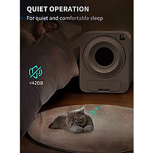 Self-Cleaning Cat Litter Box, No Scooping Automatic Cat Litter Box with APP Control/Odor Removal/Health Monitor/Safe Lock, Smart Large Kitty Litter for All Kinds of Clumping Cat Litter (2023 New)