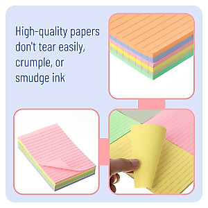 Mr. Pen- Lined Sticky Notes 4x6, 6 Pads, 45 Sheet/Pads, Morandi Colors, Sticky Notes with Lines, Sticky Note Pads, Sticky Pads, Sticky Notes Lined, Colorful Sticky Notes, Mr Pen Sticky Notes