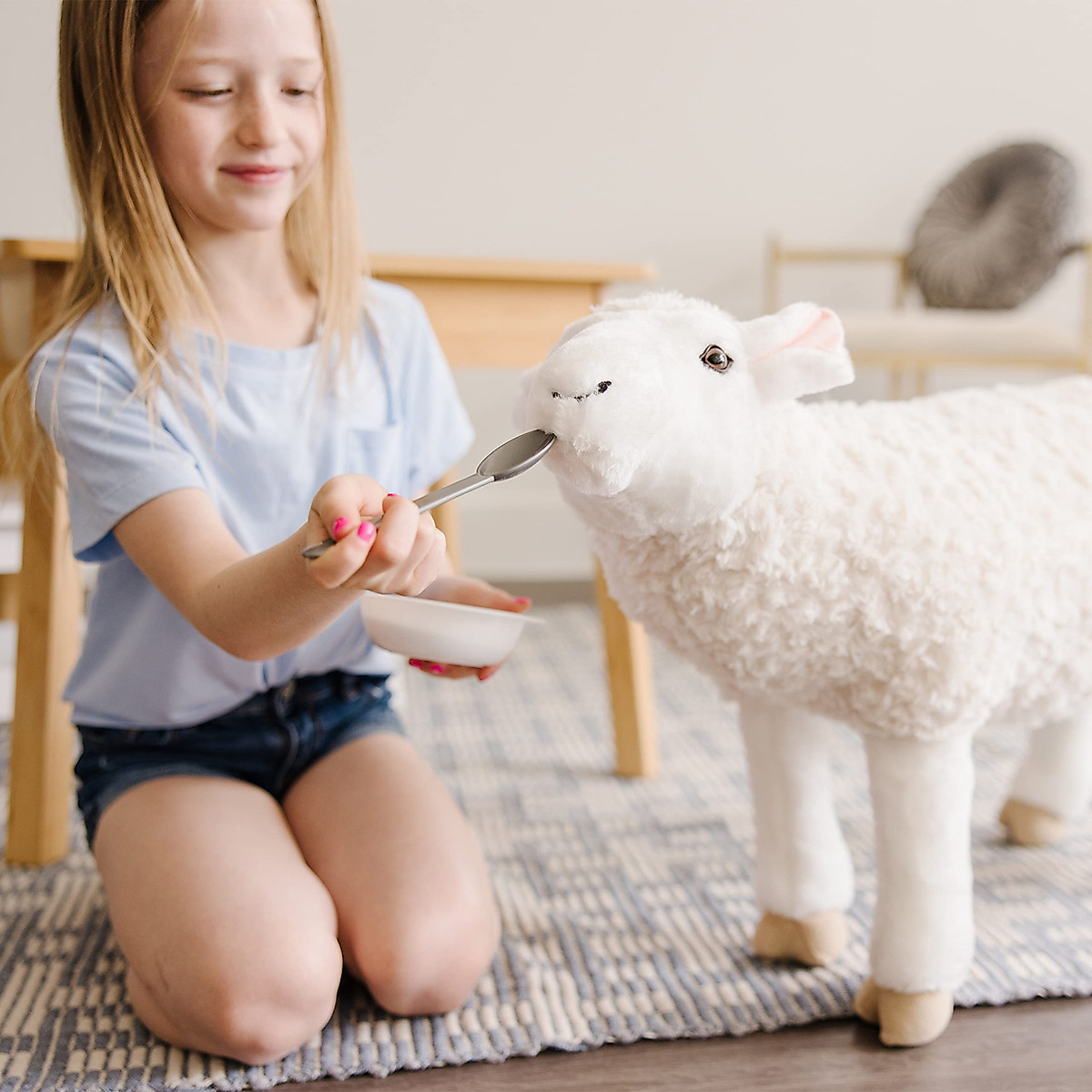 Melissa & Doug Giant Lifelike Sheep Plush - 2 Feet Tall Stuffed Animal Toy for Ages 3+