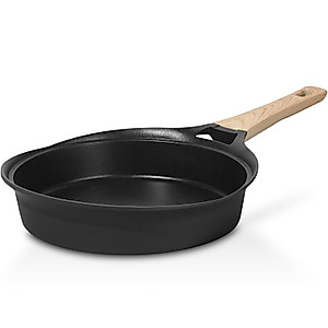 ESLITE LIFE Nonstick Deep Frying Pan Skillet, Healthy Granite Coating Egg Omelette Pan Stone Cookware Chef's Pan, PFOA Free(Black, 8 Inch)