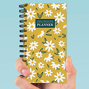 TF PUBLISHING 2024-2025 Daisy Days 2-Year Small Monthly Pocket Planner | 2-Page Large Calendar Grid and Lined Notes Section in Back | Monthly Day Planner for Purse | 3.5" x 6.5"