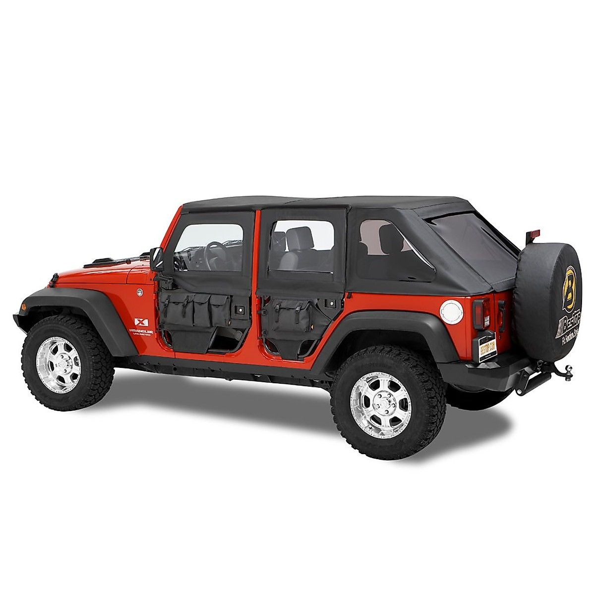 Bestop 5180535 Element Upper Fabric Doors for 2007-2018 for Wrangler JK 2DR/4DR - Front
