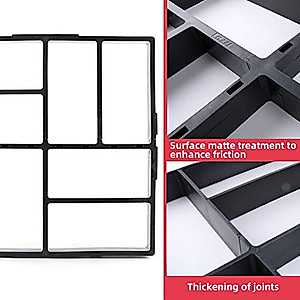 Anothera 15.7"x15.7"x1.57" Concrete Molds Reusable Walk Maker Pathmate Stone Molding Stepping Stone Path Maker Paver Yard Patio Lawn Garden DIY Walkway Pavement Brick Moulds (8-Grid)