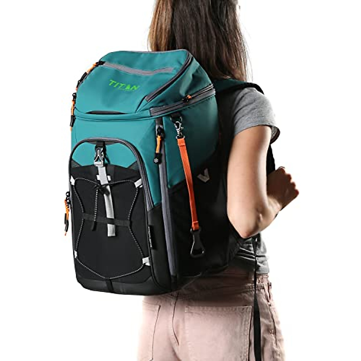 Arctic Zone Titan Deep Freeze 30 Can Insulated Backpack Cooler Bag with Ice Wall Packs, Pine