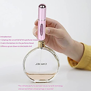 TIGERMILLION Portable 5ml Atomizer Bottle, Mini refillable perfume Spray, Scent Pump Case, perfume atomizer Refillable Travel Pack of 4pcs