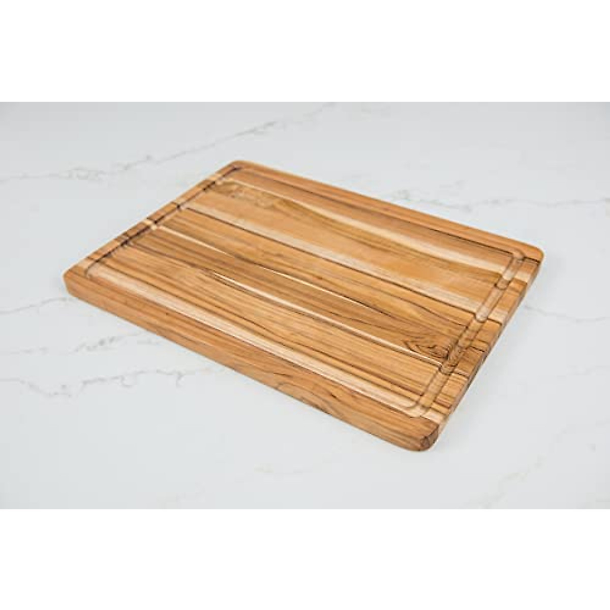 Lipper International Teak Wood Edge Grain Kitchen Cutting and Serving Board, Large, 16" x 12" x 3/4"