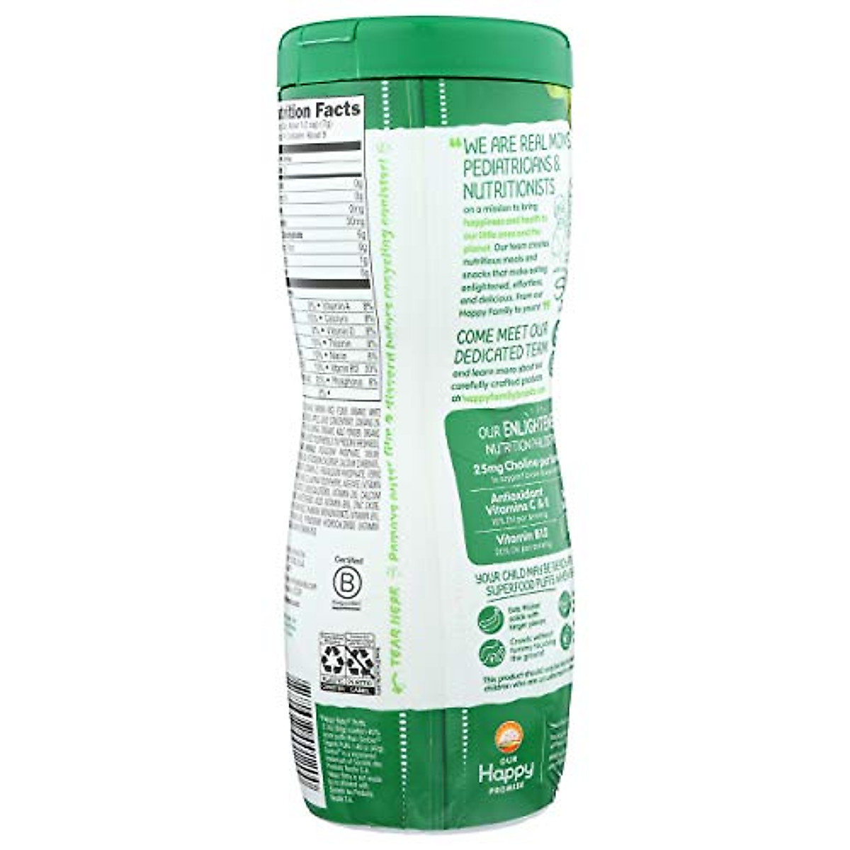 Happy Baby Superfood Puffs, Kale & Spinach, Organic, 2.1 Ounce