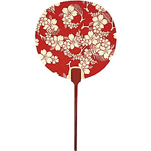 Shiomi Fan Made in Japan 2512 Southern Wind (Red) 8.7 x 15.7 inches (22 x 40 cm)