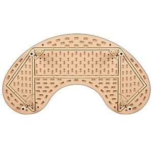 EMMA + OLIVER 35" Wx65 L Half-Moon Natural Plastic Adjustable Activity Table-School Table for 8