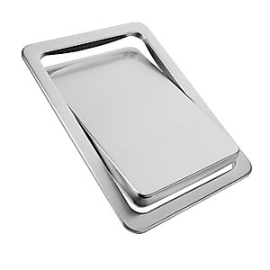 Ciieeo Trash Grommet for Kitchen Countertop with Auto Cover Built-in Stainless Steel Grommets Garbage Can Door Cover Rectangle Swing Flap Trash Bin Lid B