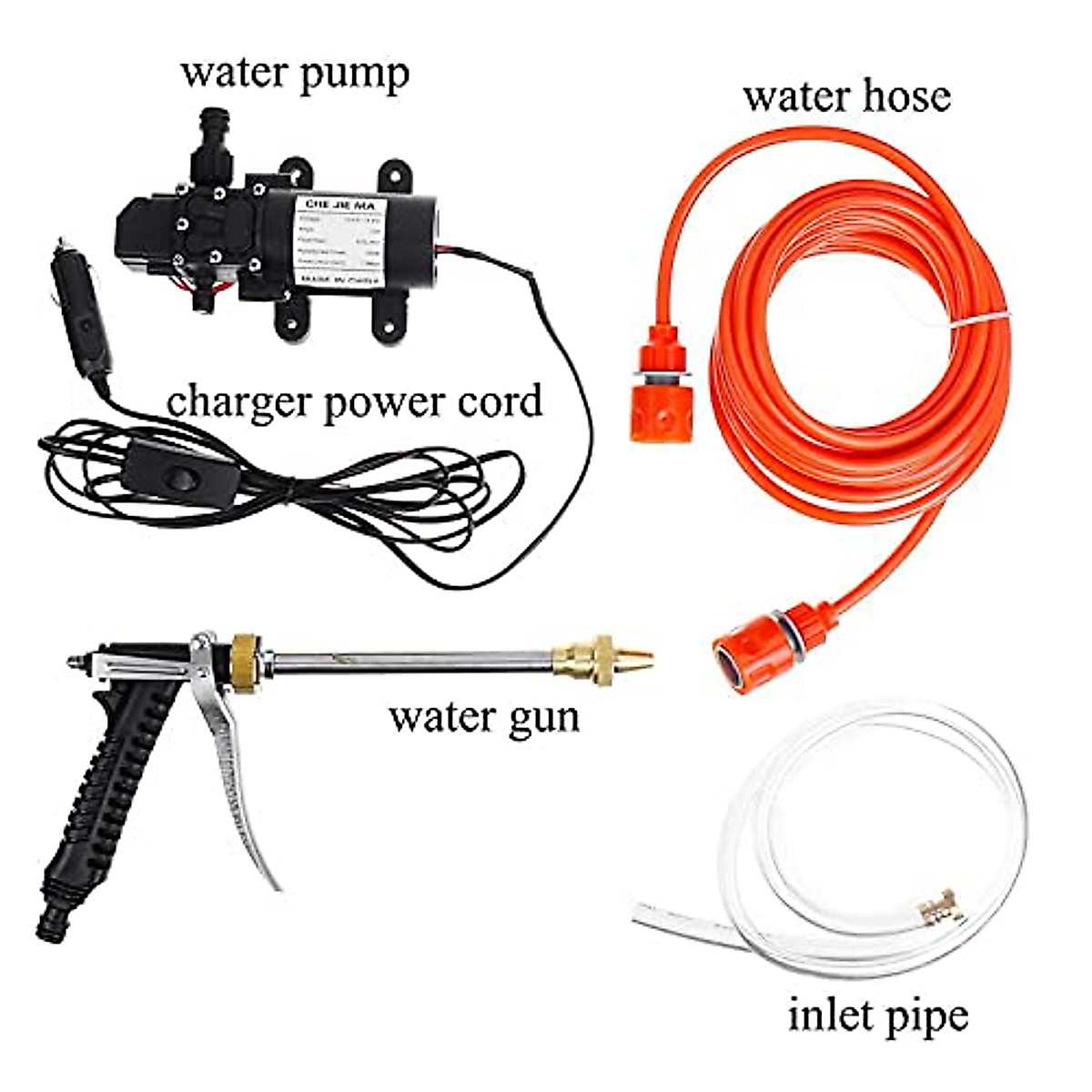 Portable Intelligent Electric Pressure Washer12V High Pressure Powerful Washing Kit for Home,Car,Garden,Projects,