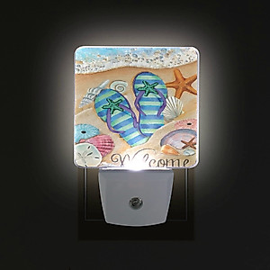 JSTEL Starfish Night Lights Plug into Wall 2 Pack,Led Night Lights with Dusk to Dawn Sensor Decorative,Smart Small Nightlights for Home