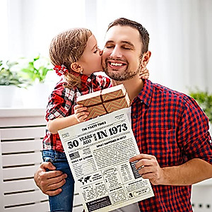 Funny 50th Birthday Card, Back in 1973 Birthday Card for Boyfriend, Happy 50th Birthday Card Gifts for Women Men, 50th Wedding Anniversary Card Gifts for Parents Couple, 10.6x7.8 inch