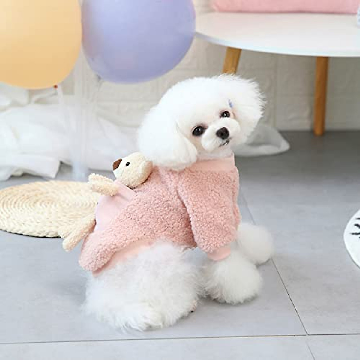 HonpraD Dog Clothes Fall and Winter New Teddy Small Dog Pet Clothes Winte Back Teddy Bear Sweater Pet Costumes for Small Dogs Male