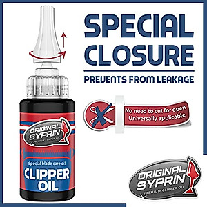 SYPRIN Original Premium Clipper Oil for Hair Trimmers, Hair Clippers, Electric Saving Machines, Hairdressing & Beard Trimmer-Oil for Extreme Protection Made in Germany