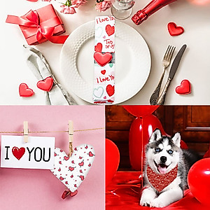 Valentine's Day Cotton Fabric Squares 20x20 Inch, 8PCS Valentine Fabric Heart Print Red Pink Patchwork Sewing for DIY Crafts Supplies, Gift Wrap for Valentines Day, Wedding, Anniversary, Mother's Day