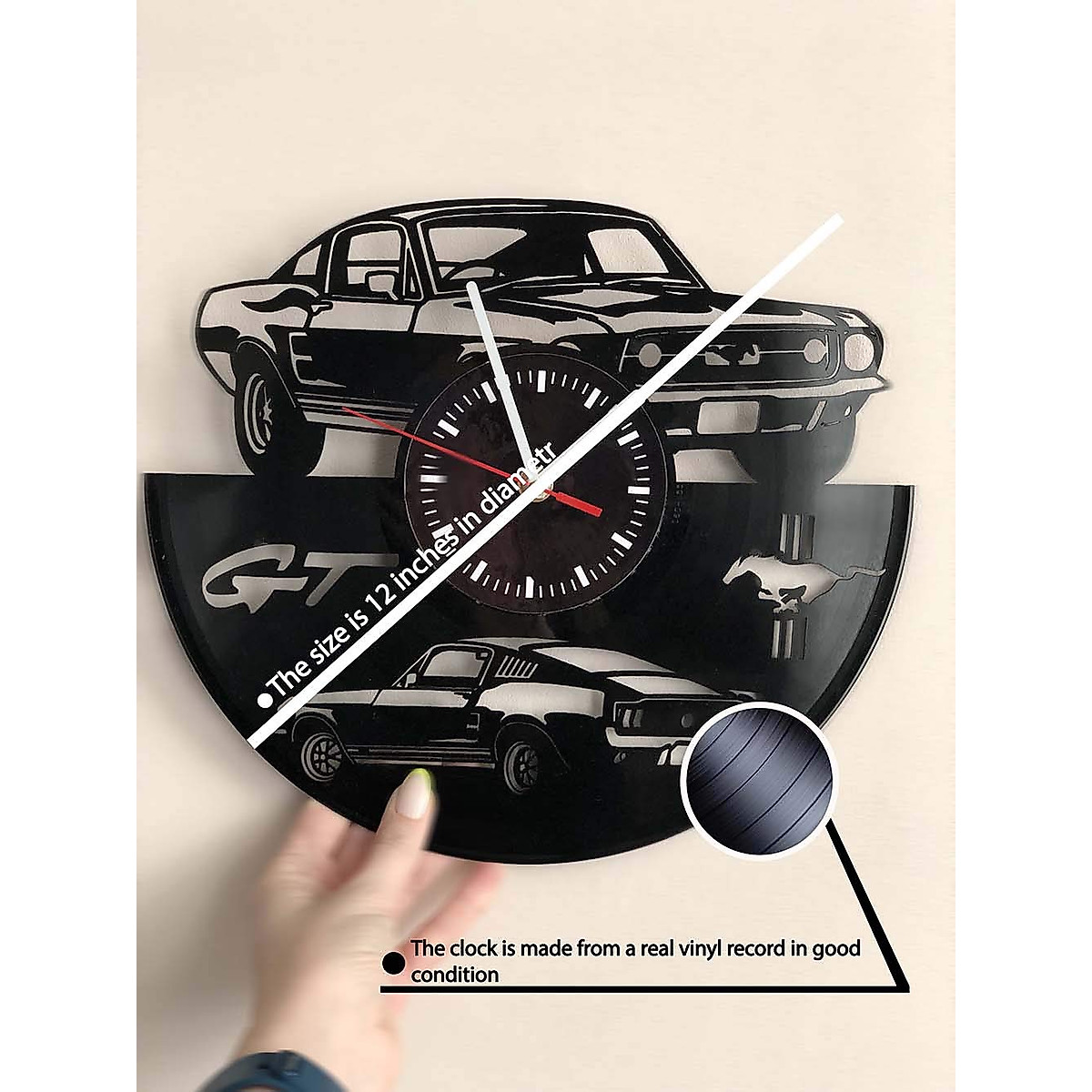 Kovides U.S. Army Vinyl Record Wall Clock USA Army Wall Art Wall Clock Large U.S. Arm Vinyl Clock Army Clock U.S. Army Wall Clock Modern U.S. Army Gift U.S. Army Home Decoration Gift for Men