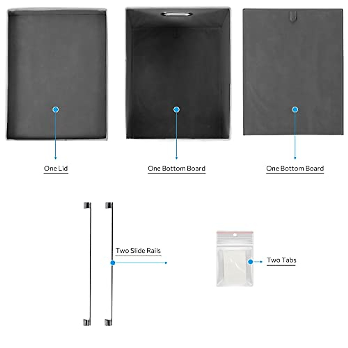 DYWMM File Organizer Box -Document Organizer Storage for Office-Collapsible Leather File Cabinet for Easy File Folder Storage -Easy Slide Durable Hanging File Box (16.7 x 13.6 x 11.2 inches, Gray)