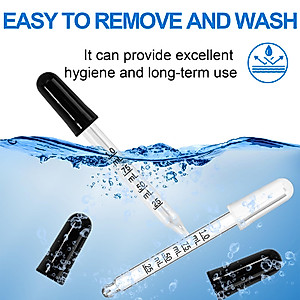 Paoeyrb 10Pcs Eye Dropper with Durable Rubber Head, 1ml Glass Dropper, Liquid Droppers for Oils, Eye Droppers for Medicine, Precise Pipette Droppers for Crafts, Essential Oil, Food