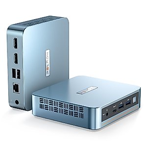 PELADN WI-6 Mini PC, Mini Desktop Computer with Intel 12th N100 Processor (Up to 3.4GHz), 8GB DDR4 RAM, 256GB SSD, Mini Desktop Computer 4K@60Hz,WiFi5/BT4.2/Type-C/Mini Pc for Work, Education.