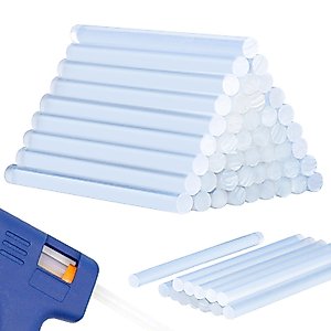 MAQIHAN 50PCS Mini Hot Glue Sticks - Mini Glue Gun Sticks, 4" Long x 0.27" Diameter, Clear Hot Glue Sticks Small for Fabric,Wood,Paper,Metal,Plastic
