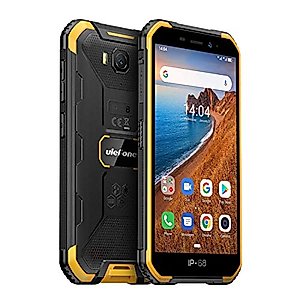 Ulefone Rugged Smartphone Unlocked, Armor X6 (2022) IP68 Waterproof Cell Phone, 5.0 inch, Android 9.0 2GB+16GB, 4000mAh Battery, Global 3G Dual SIM, LED Light, Face ID Compass+GPS Shockproof (Orange)