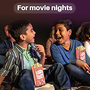 100PCS Popcorn Bags Individual Servings - MAQIHAN Disposable Paper Popcorn Bags Party Pop Corn Sleeves Bulk Carnival Halloween Snack Packs Gift Favor Treat bolsas para palomitas Movie Night Supplies