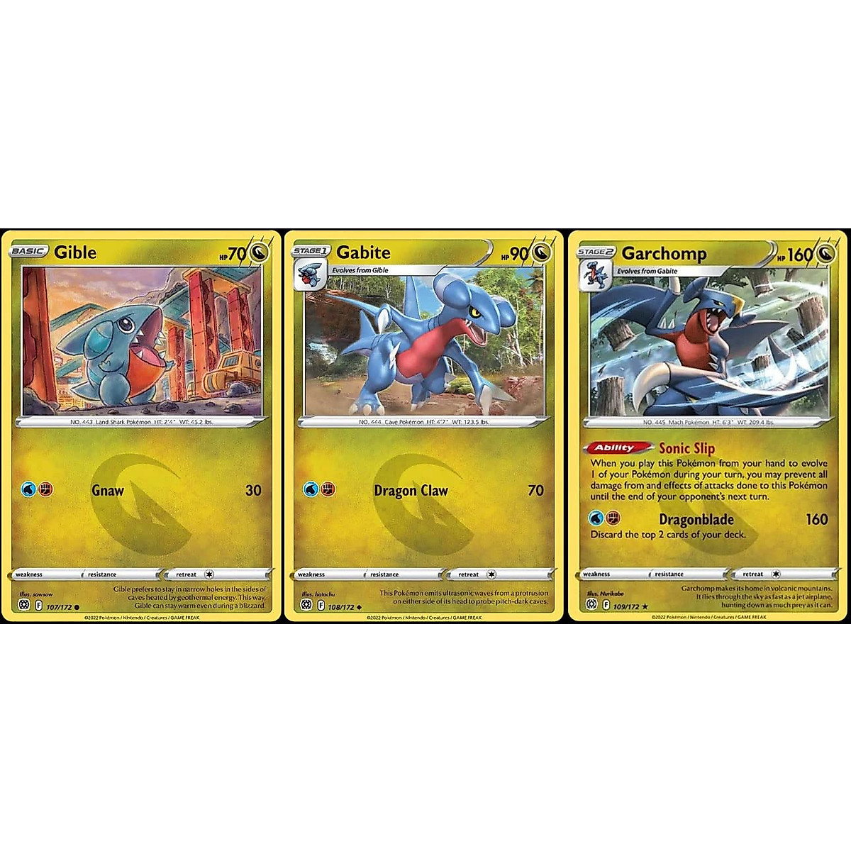 Garchomp 109/172 Brilliant Stars - Evolution Pokemon 3 Card Lot ...