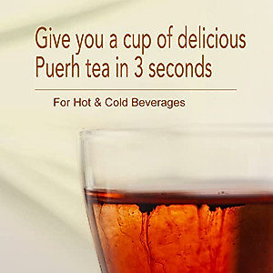 TAETEA Instant Puerh Tea Powder, Pu'er Tea Crystals, 14 Sticks 14g, Sugar Free, Zero Fat, Low Carb, Low Calorie Powdered Puer Tea for Hot & Cold Beverages