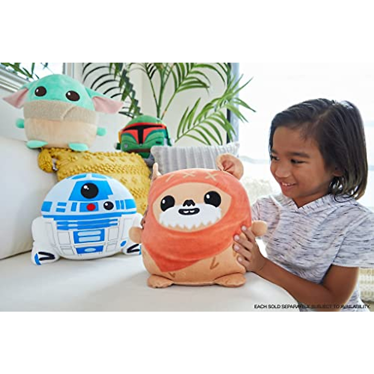 Star Wars Cuutopia 10-inch Ewok Plush, Soft Rounded Pillow Doll, Collectible Gift for Kids & Fans Ages 3 Years Old & Up