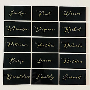 50Pcs Black Acrylic Table Place Card for Wedding DIY Table Seating Cards Wedding Supplies Decoration