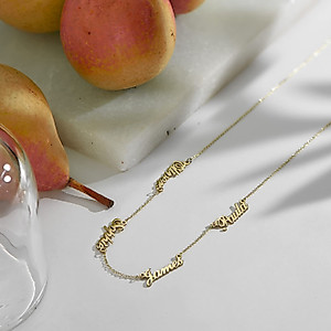 Oak&Luna Personalized Multiple Necklace with Names - Custom Jewelry