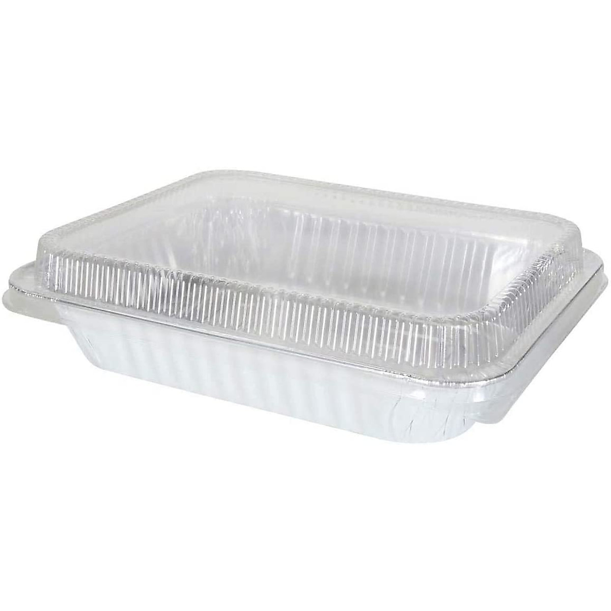 Nicole Fantini 9 x 13” Half Size Disposable Aluminum Pan with Dome Lids - Keep Meals Fresh Longer - Versatile Food Containers - Eco-Friendly & Durable - Set of 10